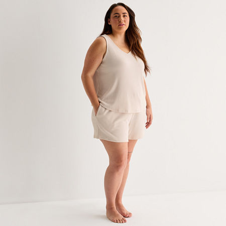 Click here for Ambrielle Womens Rib V Neck Sleeveless Plus Pajama... prices