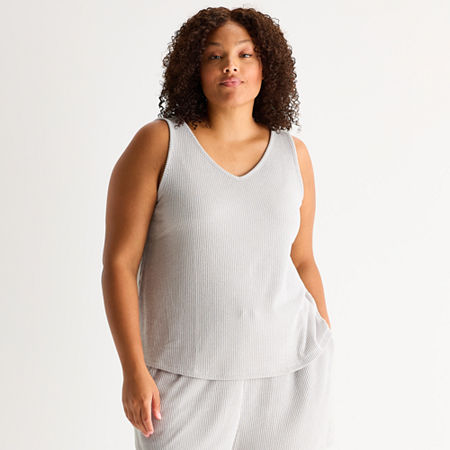 Click here for Ambrielle Womens Rib V Neck Sleeveless Plus Pajama... prices