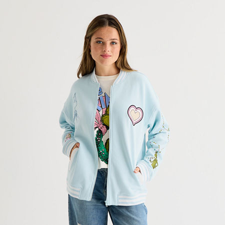 Click here for Womens Grinch Fleece Midweight Juniors Bomber Jack... prices