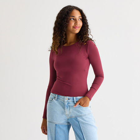 Click here for Arizona Womens Crew Neck Long Sleeve Juniors T-Shi... prices