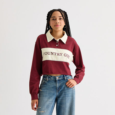 Click here for Arizona Juniors Womens Long Sleeve Rib Polo Shirt... prices