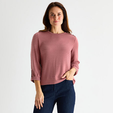 Click here for Liz Claiborne Womens Crew Neck 3/4 Sleeve Blouse... prices