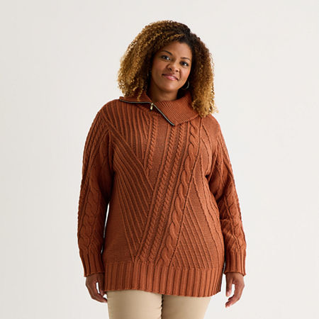 Click here for St. Johns Bay Plus Womens Turtleneck Long Sleeve P... prices