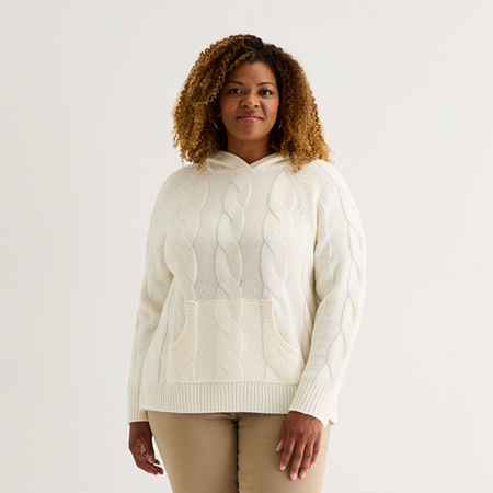 Click here for St. Johns Bay Plus Womens Hooded Long Sleeve Pullo... prices
