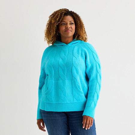 Click here for St. Johns Bay Plus Womens Hooded Long Sleeve Pullo... prices