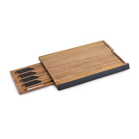 Toscana Formaggio Chalkboard Cheese Board and Tools Set - Brown