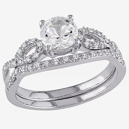 Click here for Lab Created White Sapphire & 1/6 CT. T.W Diamond 1... prices