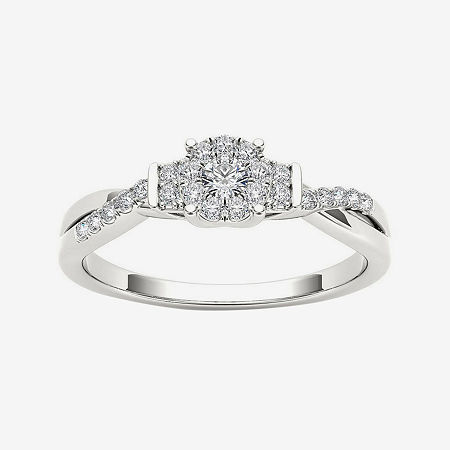 Click here for 1/4 CT.T.W. Natural Diamond 10K White Gold Engagem... prices