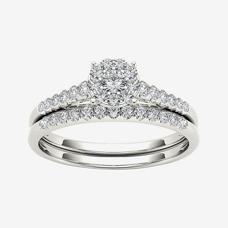 Click here for 1/2 CT.T.W. Natural Diamond 10K White Gold Bridal... prices