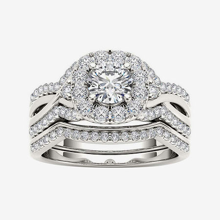 Click here for 1 1/4 CT.T.W. Natural Diamond 14K White Gold Halo... prices