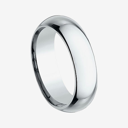 Click here for Mens 14K White Gold 6MM High Dome Comfort-Fit Wedd... prices