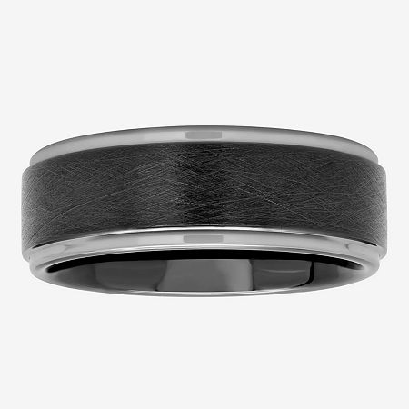 Click here for Mens 8MM Tungsten Wedding Band  13  White-black prices