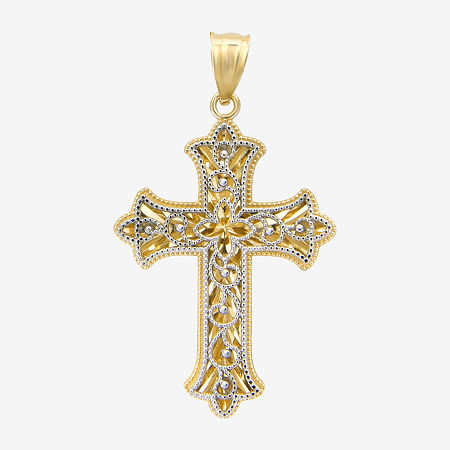 Click here for Womens 14K Two Tone Gold Cross Pendant  One Size prices