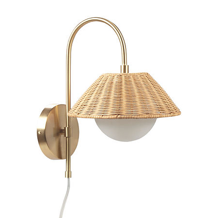 Click here for INK+IVY Laguna Rattan Weave Wall Sconce  One Size... prices