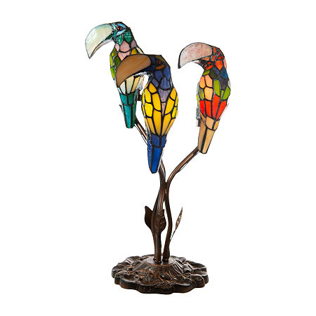 Dale Tiffany Three Parrots Table Lamp - Multi
