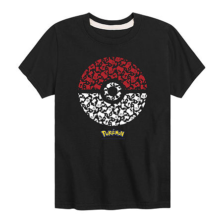 Pokemon Big Boys Poke Ball Graphic T-Shirt - Black