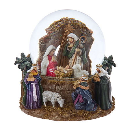 Kurt Adler 120mm Musical Nativity Water Globe - Brown