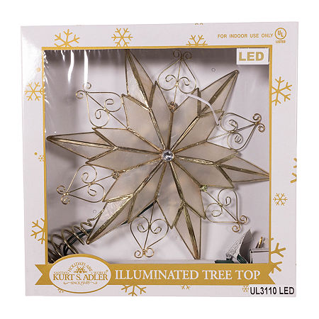 Click here for Kurt Adler 10-Light Led 6-Point Brass Plated Capiz... prices