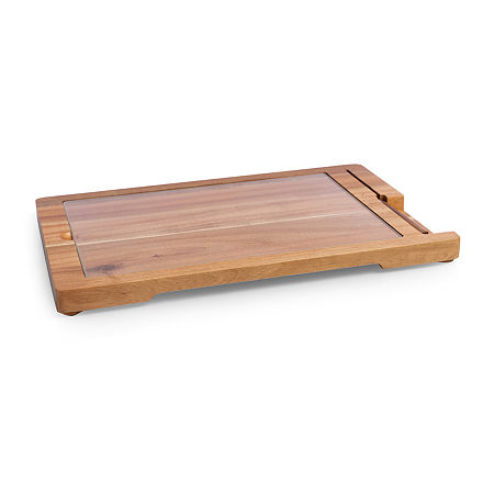 Toscana Ventana Glass and Acacia Cheese Board and Knife Set - Acacia Wood