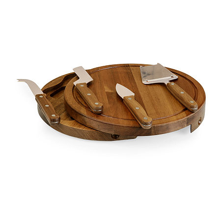 Toscana by Picnic Time Acacia Circo Cheese Board & Tools Set - Brown