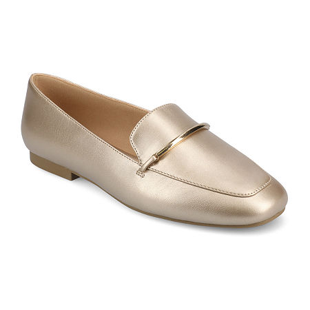 Journee Collection Womens Wrenn Slip On Loafers - Champagne