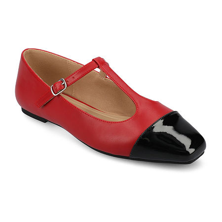 Journee Collection Theah Womens Cap Closed Toe Mary Jane Shoes  6 Medium  Red