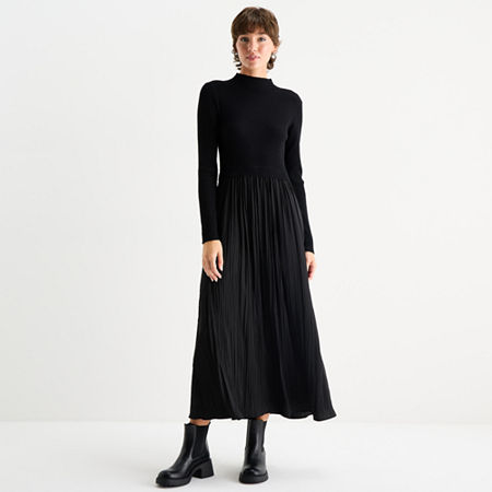 Click here for by&by Womens Juniors Long Sleeve Midi Sweater Dres... prices