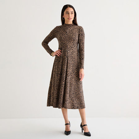 Click here for Danny & Nicole Womens Long Sleeve Animal Midi Fit... prices
