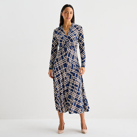 Click here for Melonie T Womens 3/4 Sleeve Geometric Midi Fit + F... prices