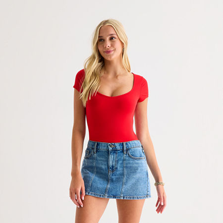 Click here for Arizona Womens Scoop Neck Short Sleeve Bodysuit Ju... prices