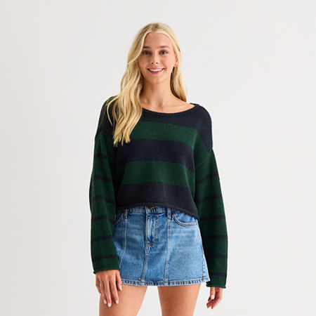 Click here for Arizona Juniors Womens Boat Neck Long Sleeve Strip... prices