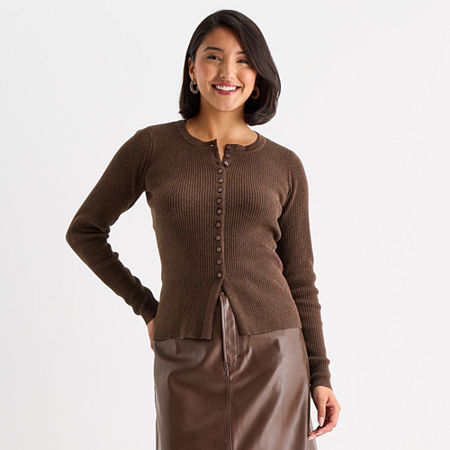 Click here for a.n.a Womens Crew Neck Long Sleeve Button Cardigan... prices