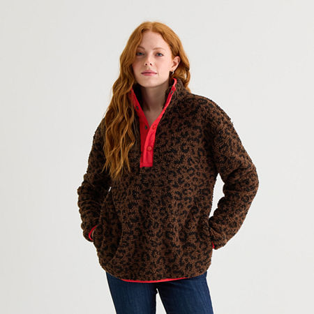 Click here for St. Johns Bay Womens Mock Neck Long Sleeve Sweatsh... prices