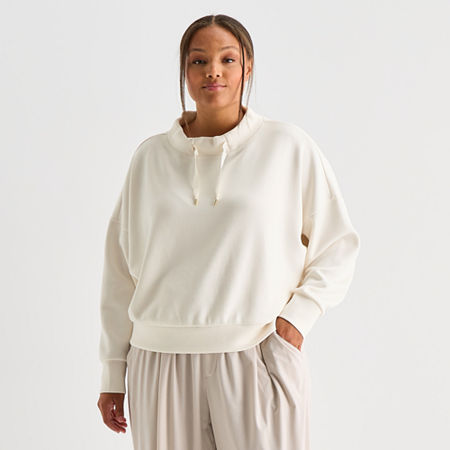 Click here for Stylus Womens Plus Funnel Neck Long Sleeve Sweatsh... prices