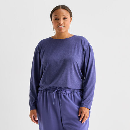 Click here for Xersion Womens Plus Everyday Pleated Back Crew Nec... prices