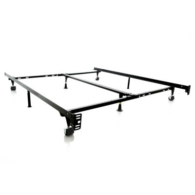 Malouf Structures Low Profile Heavy Duty Adjustable Bed Frame with Rollers