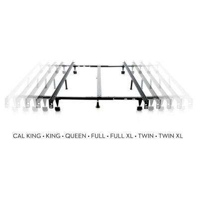 Malouf Structures Low Profile Heavy Duty Adjustable Bed Frame with Rollers
