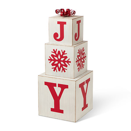 Click here for Glitzhome 31.89 Wooden Decorative Block Christmas... prices