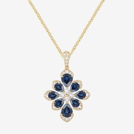 Click here for Womens Lab Created Blue Sapphire 14K Gold Over Sil... prices