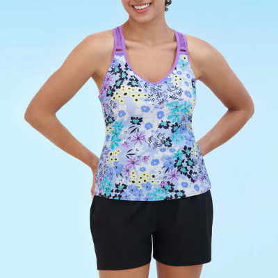ZeroXposur Floral Tankini Swimsuit Top, Color: Lilac - JCPenney