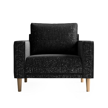Aurelia 39 Boucle Fabric Accent Arm Chair - Black