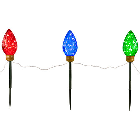 Northlight Led Jumbo Bulb Christmas Pathway Marker Lawn Stakes - Multi