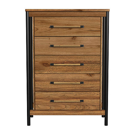 Click here for Norcross 5 Drawer Chest in Hickory  One Size  Brow... prices