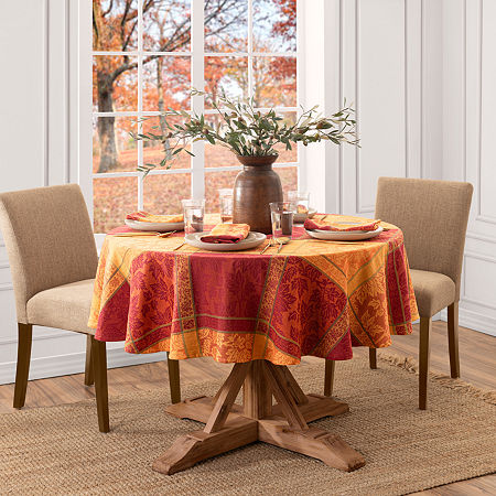 Click here for Elrene Maplewood Jacquard Harvest Cotton Round Tab... prices