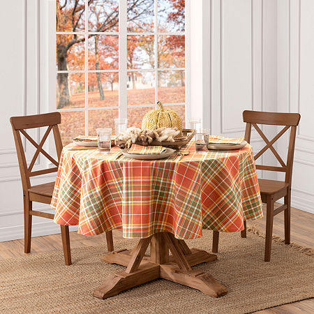 Click here for Elrene Hawley Plaid Harvest Cotton Oval Tablecloth... prices