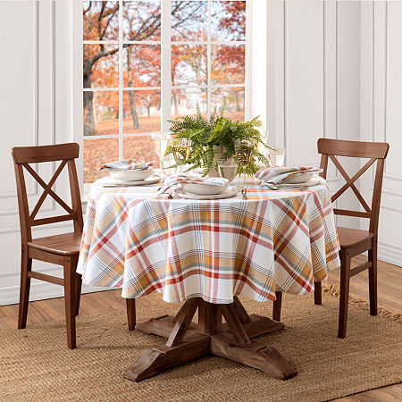Click here for Elrene Seneca Plaid Harvest Cotton Round Tableclot... prices