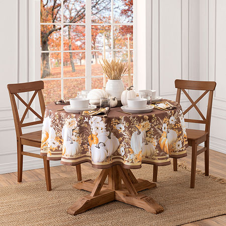 Elrene Wheatland Harvest Fall Oval Tablecloth  60 x 84 Oval - Multi