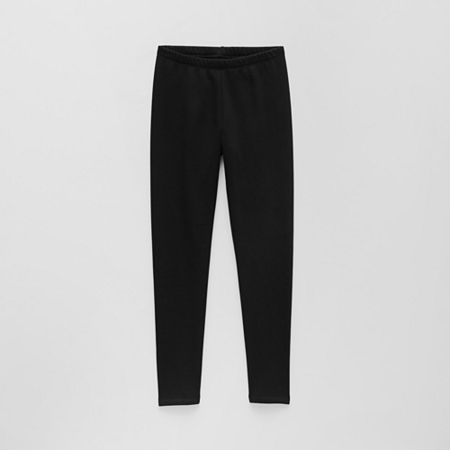 Thereabouts Little & Big Kid Girls Fleece Full Length Leggings  Small (7-8)  Black