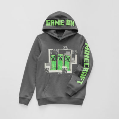 Little & Big Kid Boys Long Sleeve Minecraft Fleece Hoodie, Color ...
