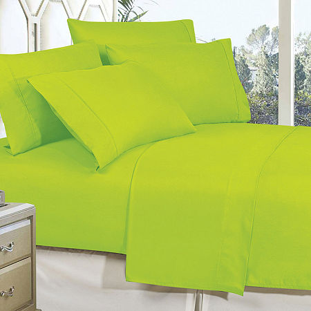 Elegant Comfort Wrinkle Free Silky Soft Bed Sheet Set with 16 inch Deep Pocket  One Size  Green